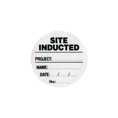 Site Induction Label - Site Inducted White | Jaybro