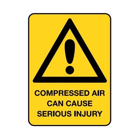 Compressed Air Can Cause Serious Injury Sign 600 x 450mm Poly | Jaybro ...