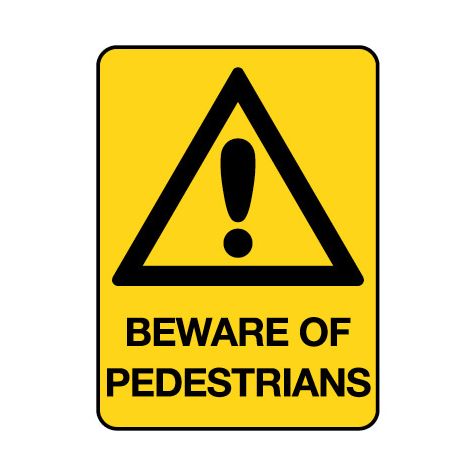 Beware Of Pedestrians Warning Sign - Metal 600 x 450 mm | Jaybro New ...