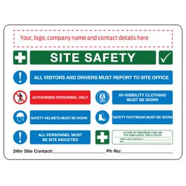 Corporate Multi-Sign - Site Safety 1200 x 900 mm Poly | Jaybro New Zealand