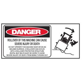 Machinery Safety Sticker - Danger Rollover 200 x 90mm | Jaybro New Zealand