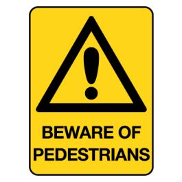 Beware Of Pedestrians Warning Sign - Metal 600 x 450 mm | Jaybro New ...