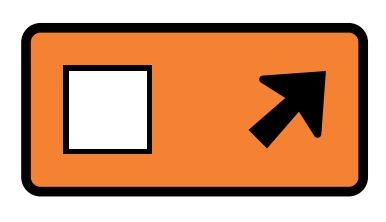 Direction Indicator - Veer Right (Square) 900 x 450mm | Jaybro New Zealand